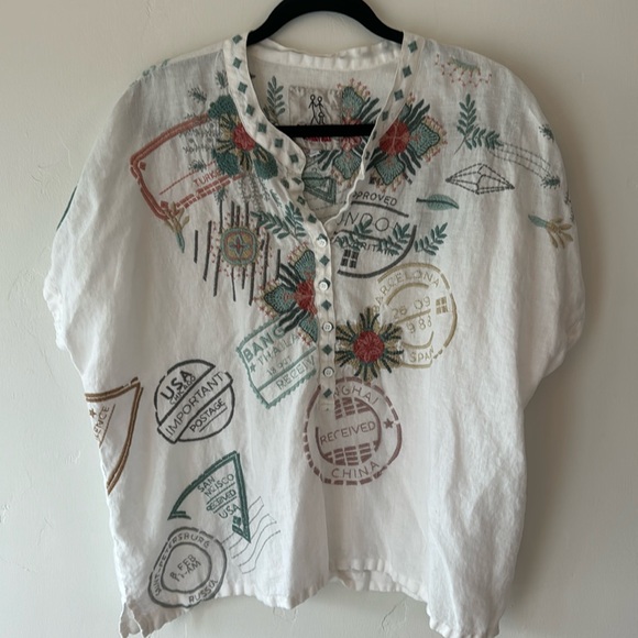 Johnny Was | Tops | Johnny Was Linen Shirt | Poshmark